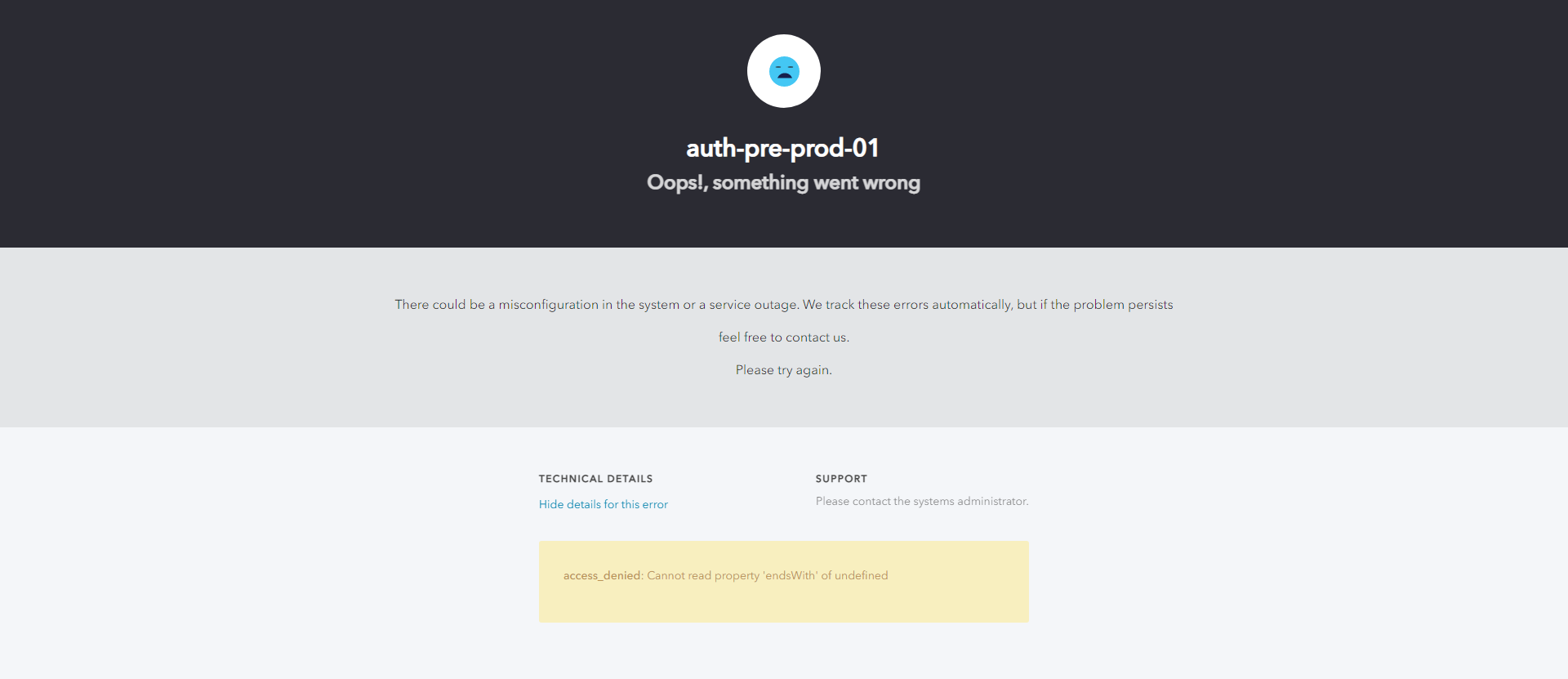 Auth0 Support Center - SAML 2.0 Addon Error