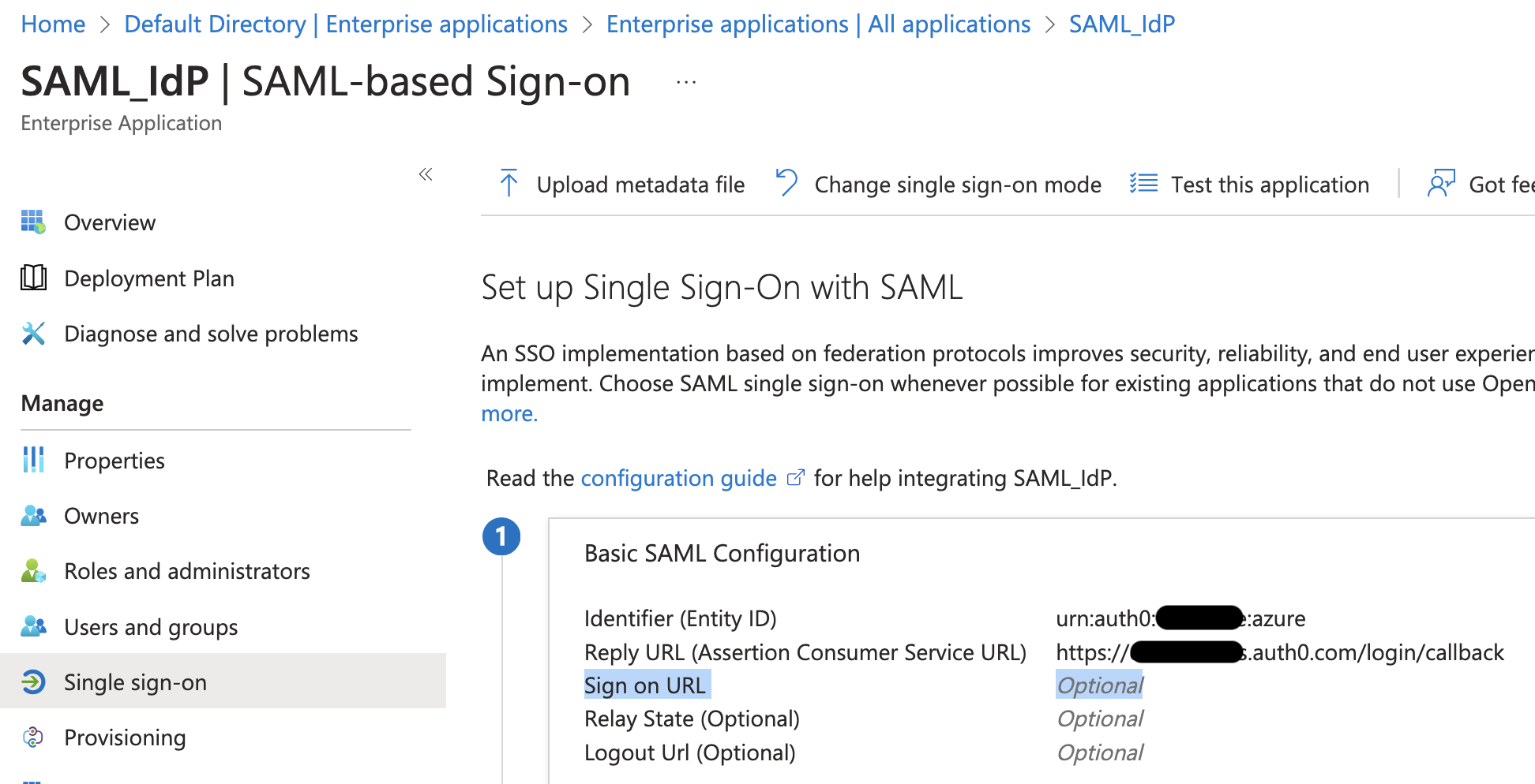 Auth0 Support Center - Configure IdP-Initiated SAML Login with Azure as the IdP