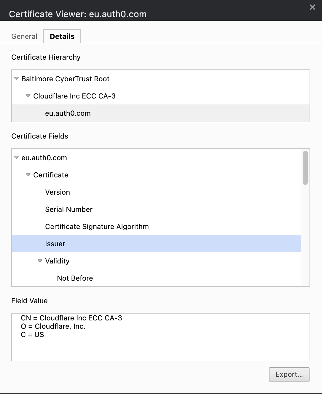 Auth0 Support Center - Signing Certificate Shows the Same Issuer and ...